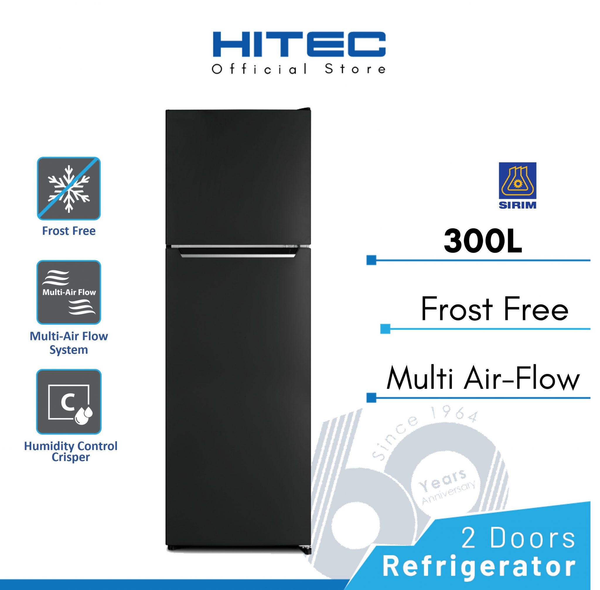 Two Door Refrigerator 300L HTR-F360 - Hitec